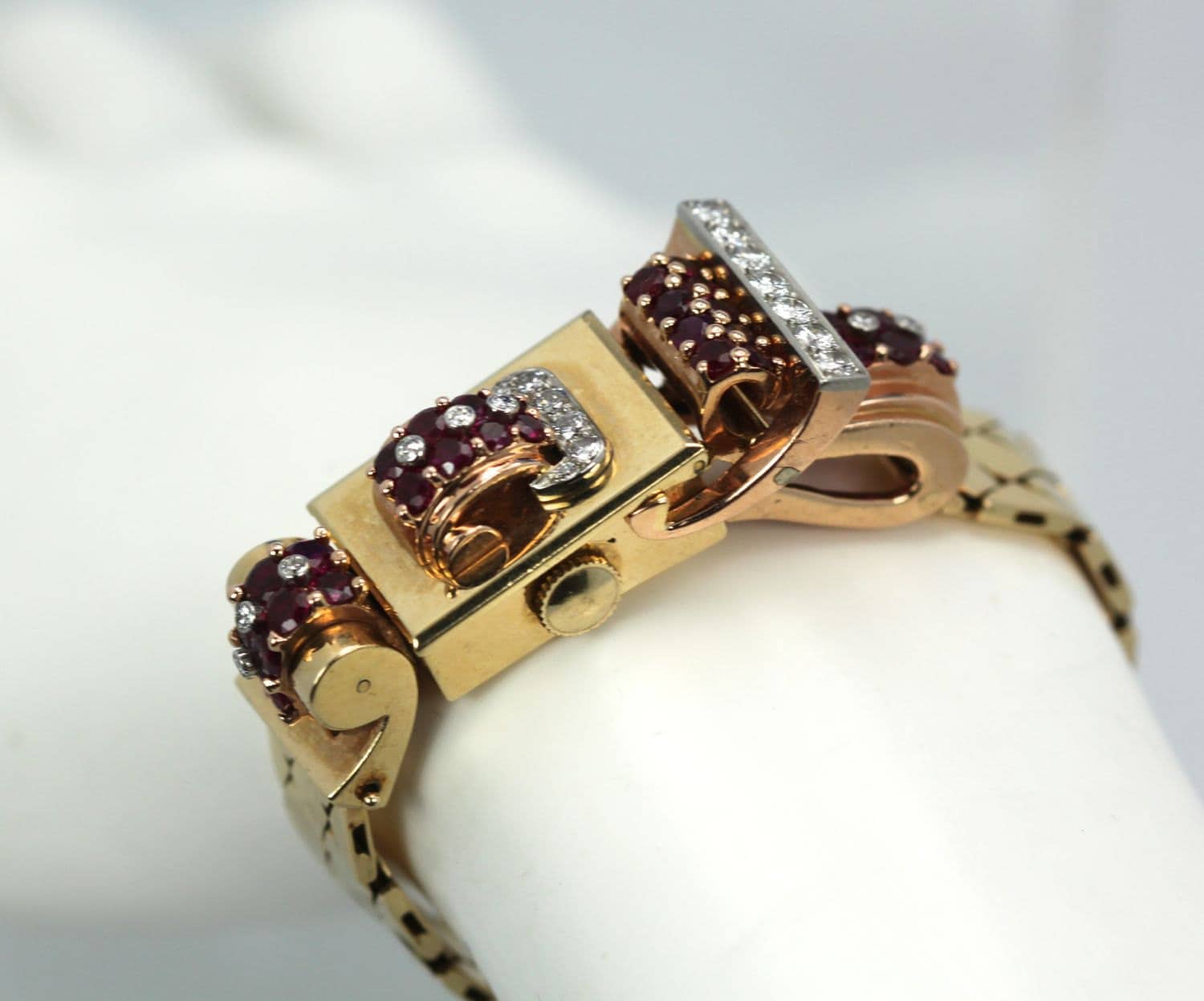 Vintage Retro Swiss Ruby Diamond Flip Top Watch 14K Rose and - Etsy