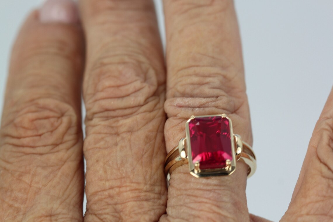 Simple Ruby Ring - Etsy