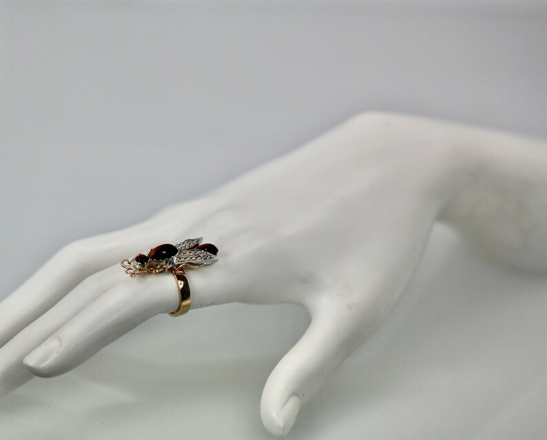 Tigers Eye Seed Pearl Insect Ring - Etsy