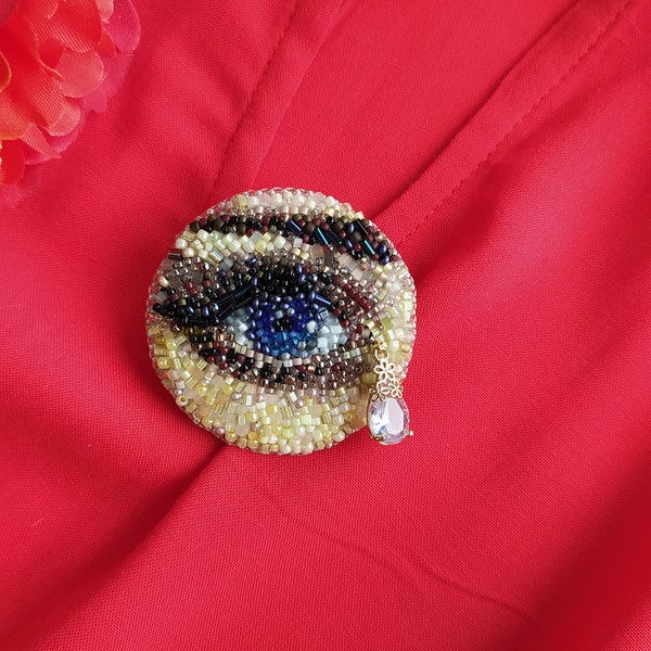 Beaded Eye Brooch - Etsy