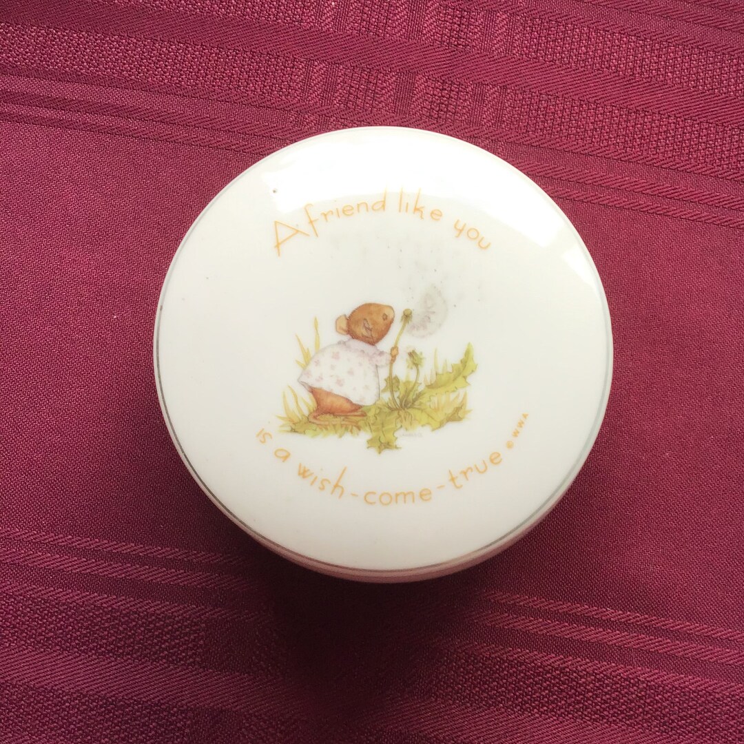 Vintage Tiny Talk Mouse Trinket Box/ ‘A Friend Like You is a Dream Come ...