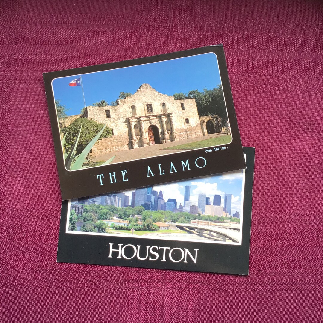 Vintage Postcards From Texas/the Alamo - San Antonio/houston /pair of ...