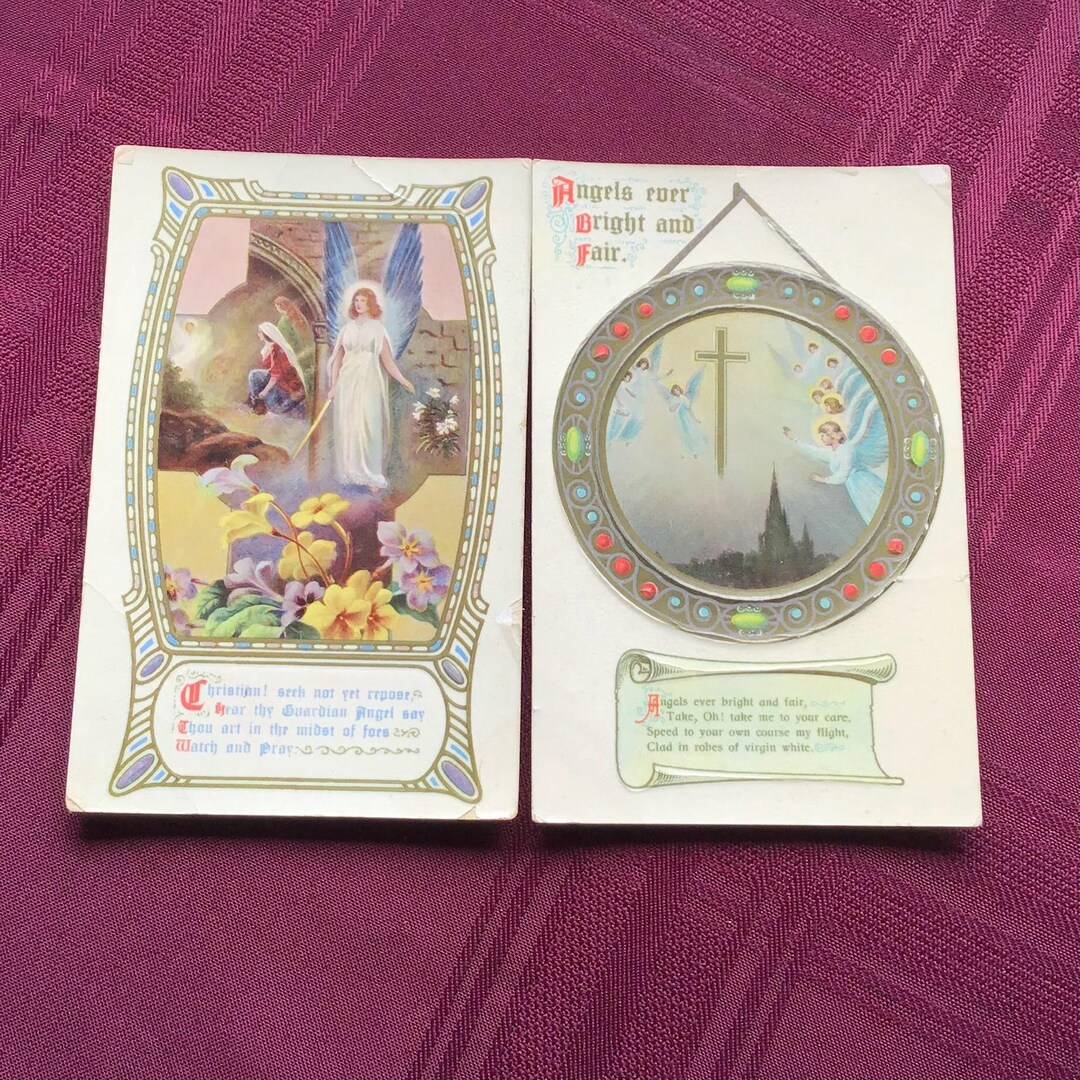 Pair of Antique Postcards/angel Postcards/christian Ephemera /blessing ...