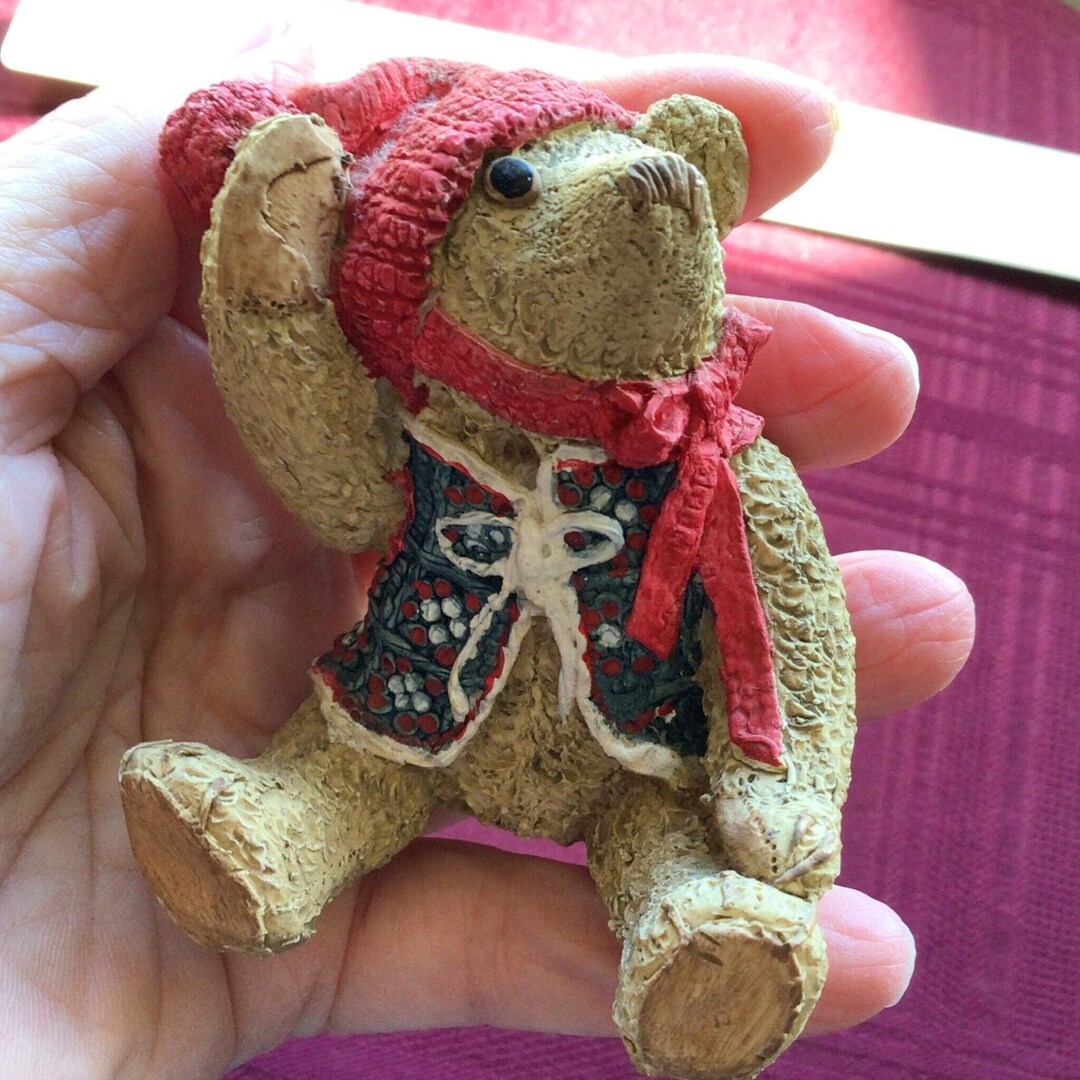 Vintage Colour Box Bear Miniature / Ollie Bear/ by Artist Peter Fagan ...