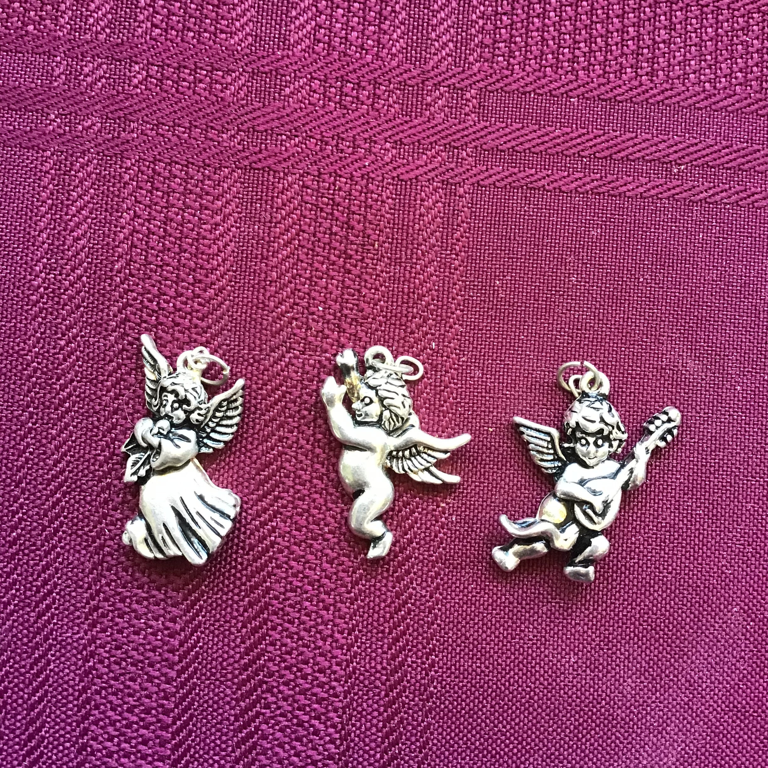 Vintage Silver-tone Angel Charms/ 3 Small Angels/ Destash Lot/ | Etsy