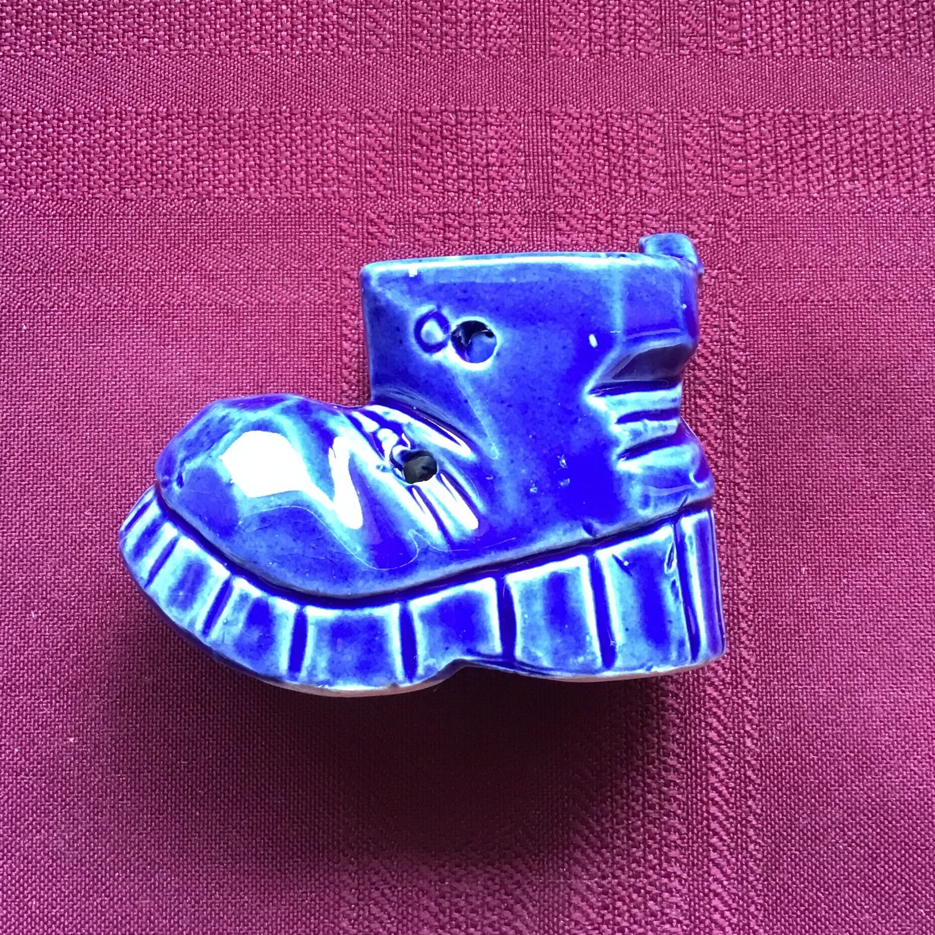 Small Pottery Boot Ashtray/blue Glazed Pottery/miniature Ashtray ...