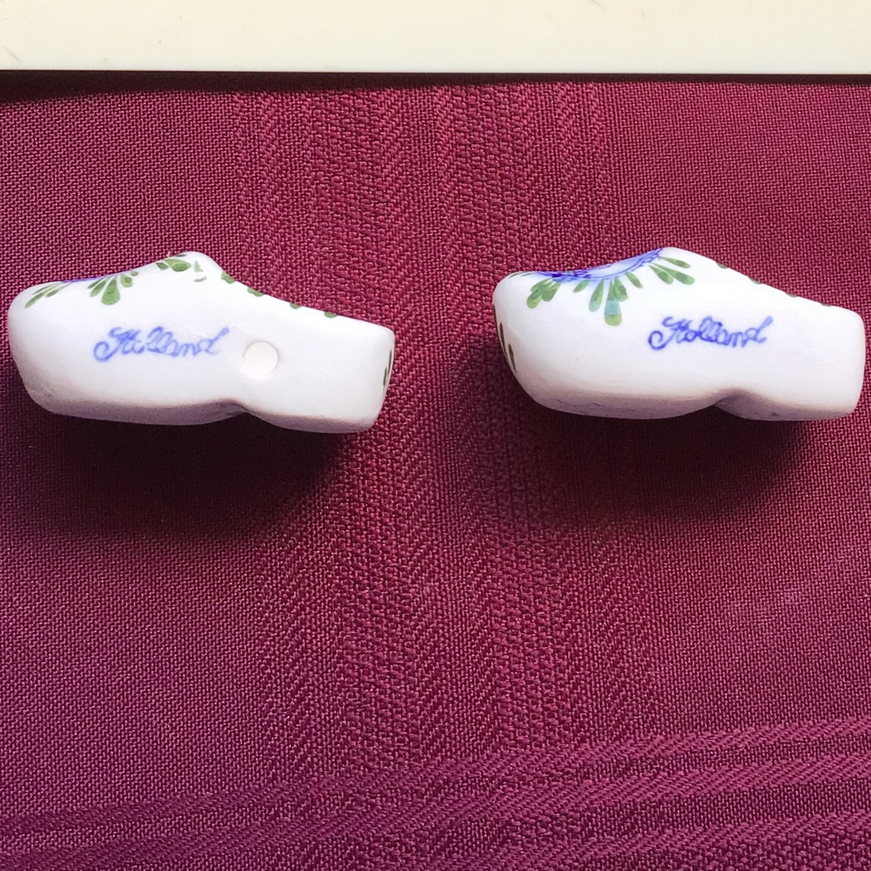 Pair of Miniature Ceramic Clogs/blue and White Delftware/ - Etsy