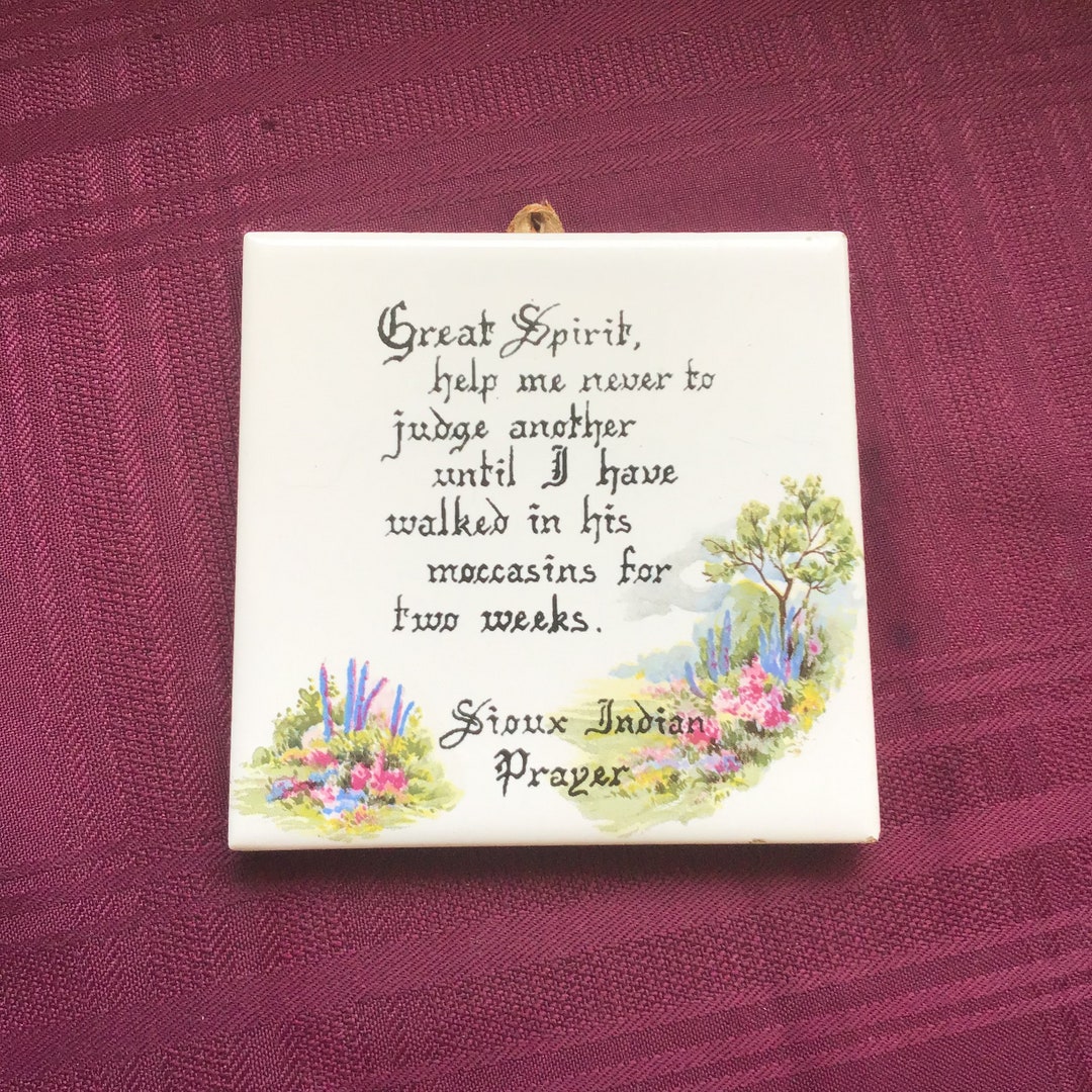Small Ceramic Plaque/ Sioux Indian Prayer/ Inspirational Plaque/ Pretty ...