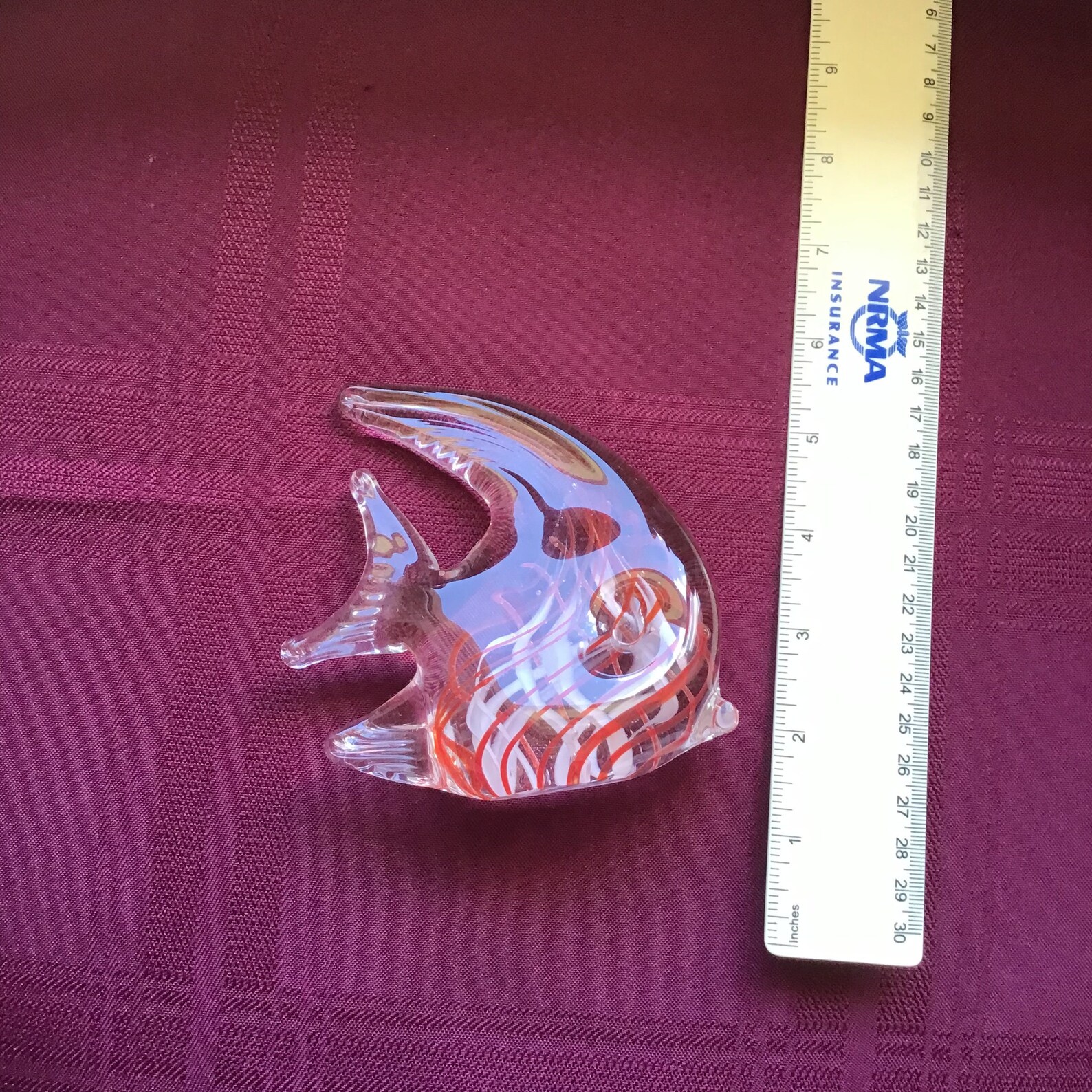 Vintage Glass Angel Fish/ Art Glass Figurine/ Red and White/ - Etsy ...