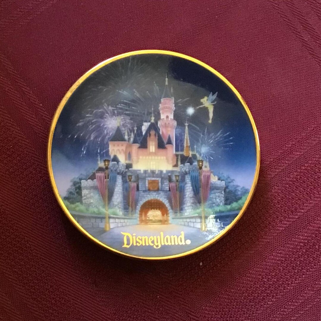 Miniature DISNEYLAND Plate/sleeping Beauty Castle/ Tinker Bell/ Disney ...