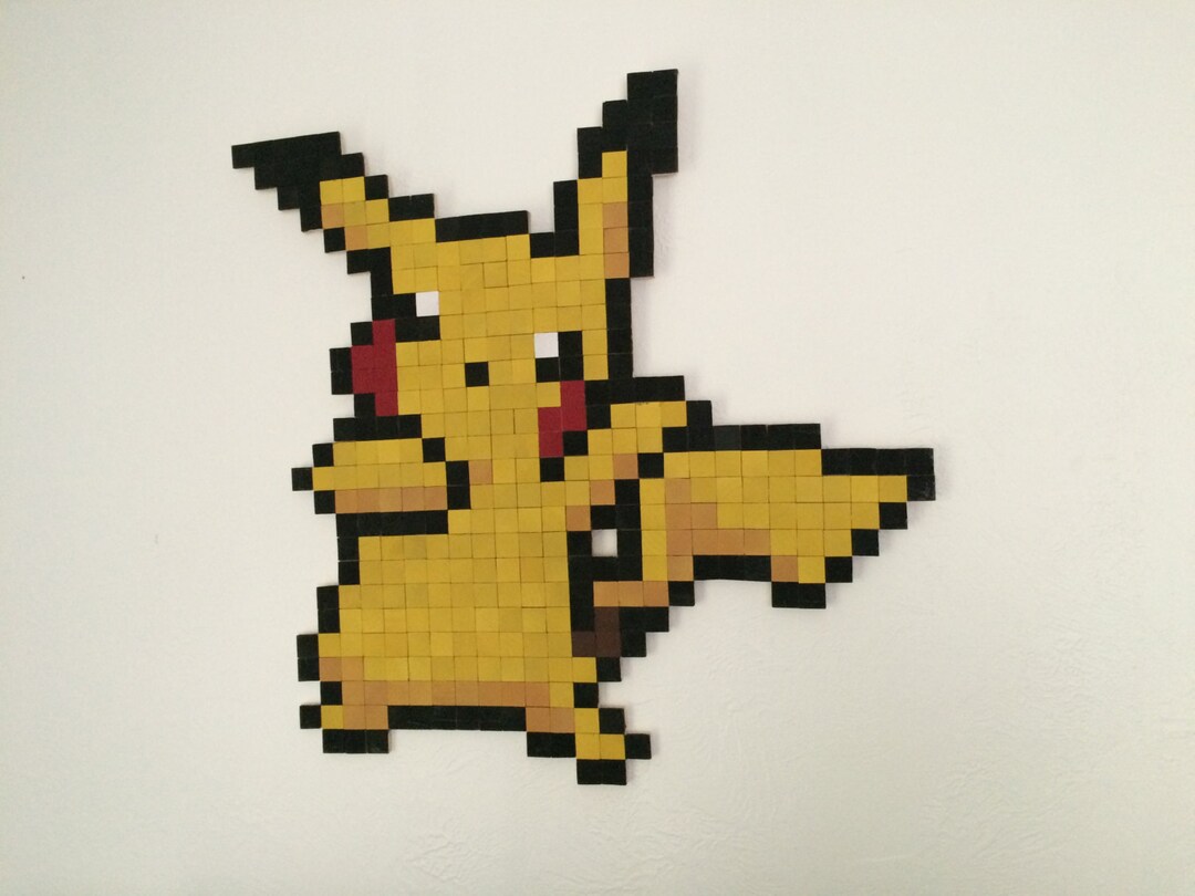 Pokemon Pikachu 8-bit Wood Pixel Wall Art - Etsy
