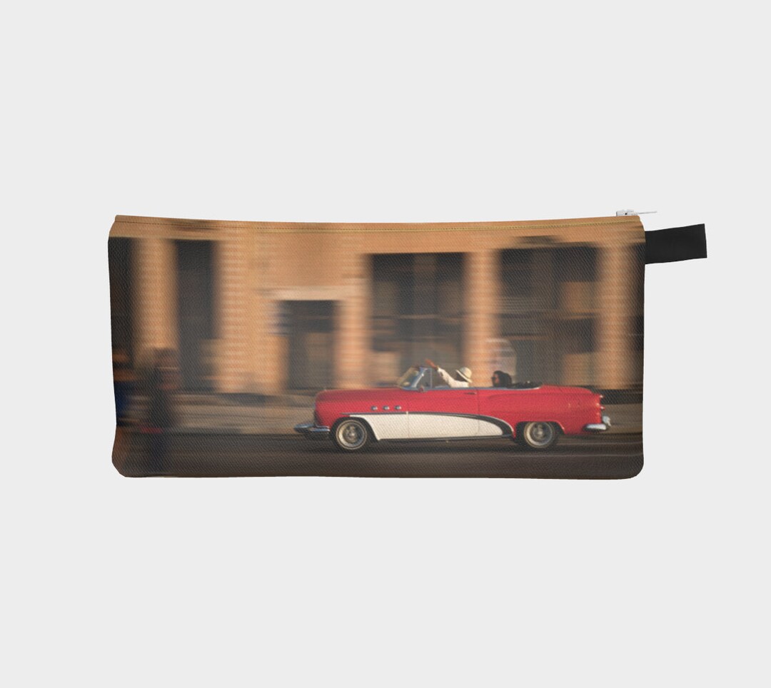 Classic Red Car Zipped Pouch, Classic Red Car Organizer Bag, Classic ...