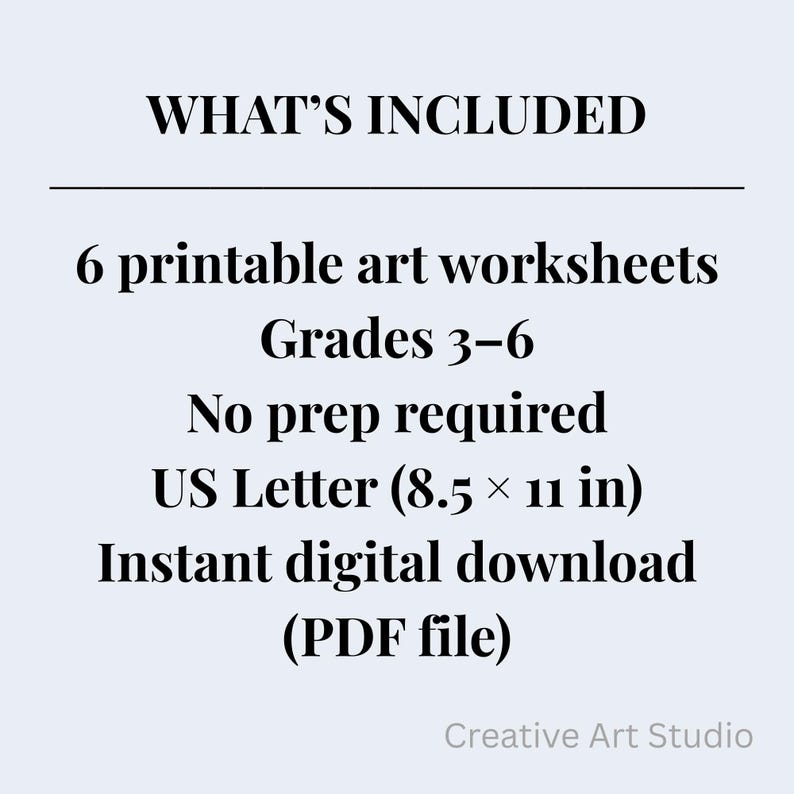 Printable Art Worksheets for Kids | No-prep Creative Drawing Activities ...