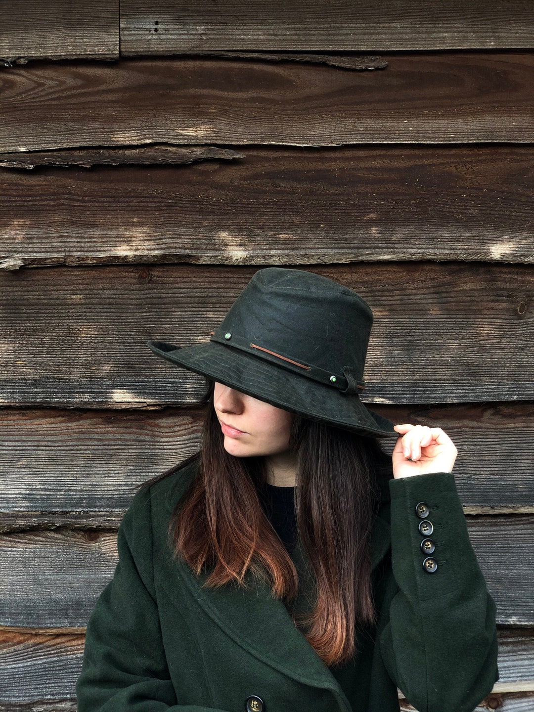 The Wanderer - Dark Olive Women's Rainhat- Waterproof Hat- Country Hat ...
