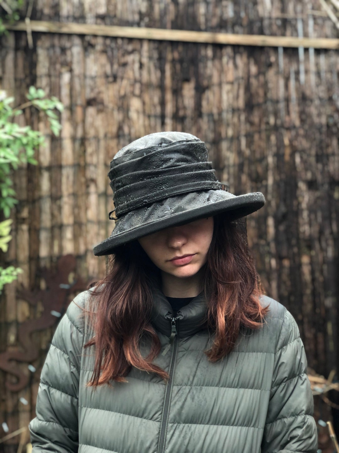 British Waxed Cotton Rain Hat - Dark Olive Waterproof Women's Hat - Etsy