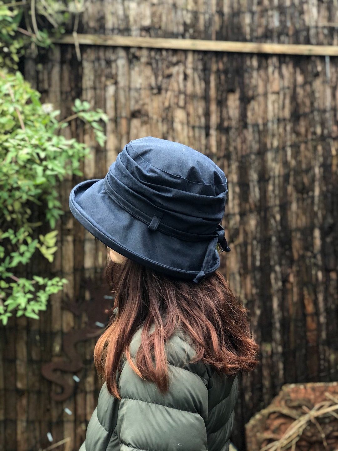 Dark Navy Waxed Cotton Rain Hat: British Waterproof 'april' Hat - Etsy