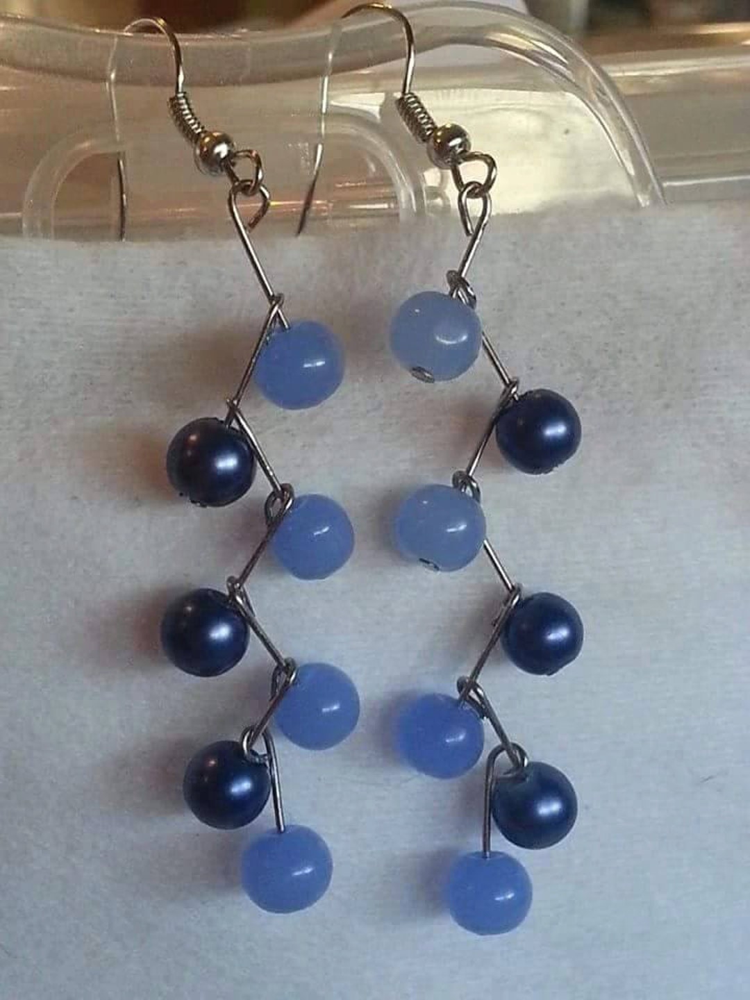Shades of Blue Stair Step Dangle Earrings - Etsy