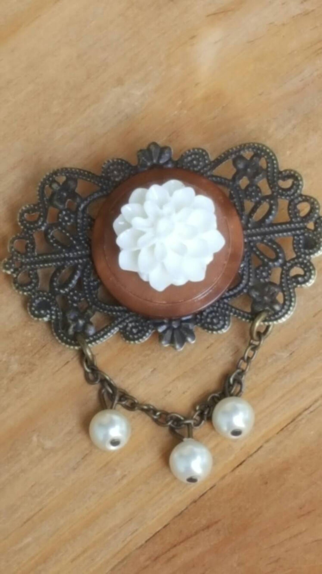 Antique Gold Filigree, Button, Flower Pin - Etsy