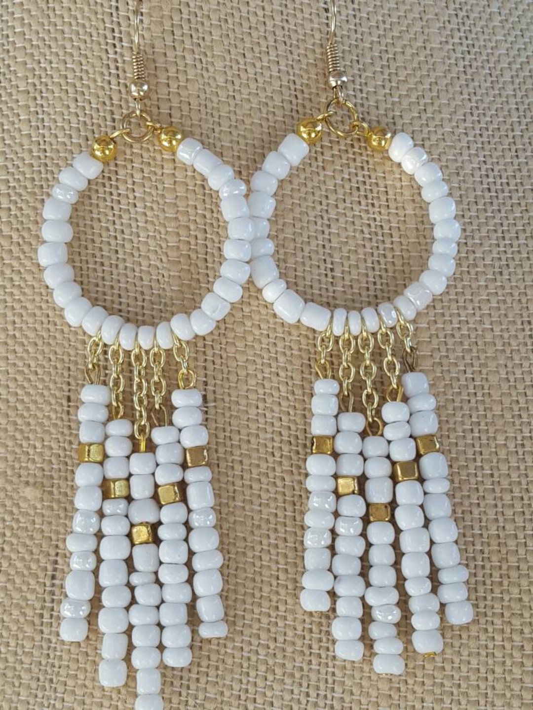 Seed Bead Dangle Earrings - Etsy