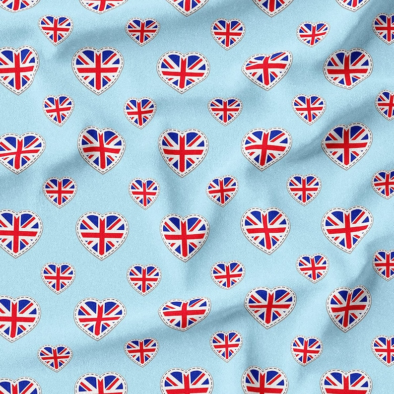 Royal Britain Coronation Quilting 100% Cotton Fabric UK England Flag ...