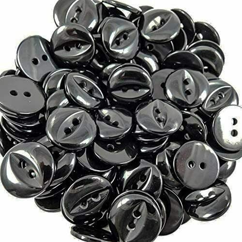 Pack of 100 - Round Fish Eye Buttons - (14mm Wide) by Simply Sew Crafty ...