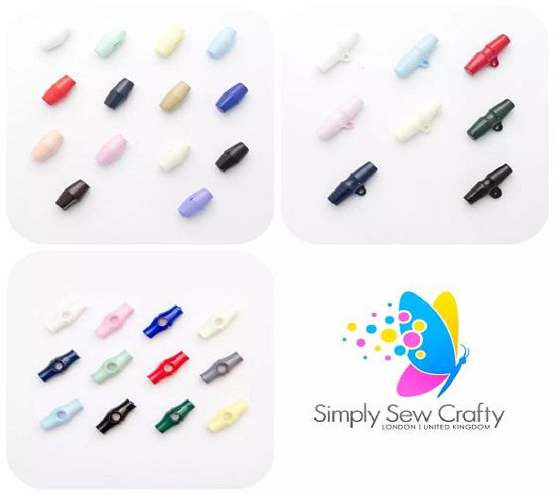 Pack of 10 - Baby Duffle Buttons Toggles - 25mm Wide by Simply Sew ...