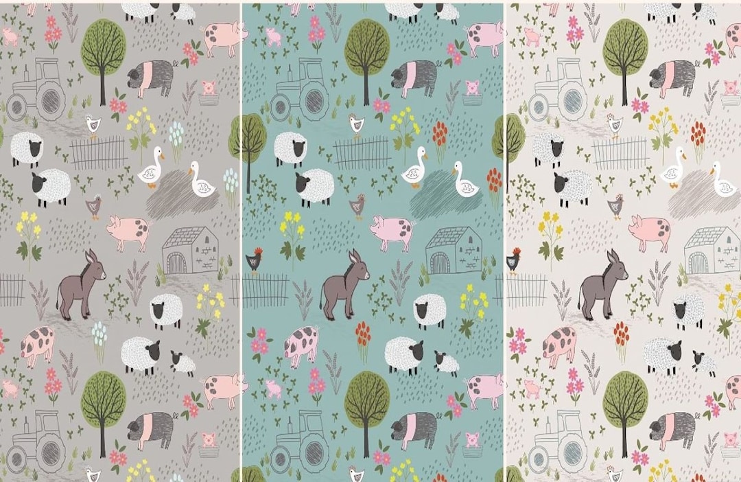Farm Fabrics per Metre - Farmyard - Lewis & Irene - 100% Cotton ...