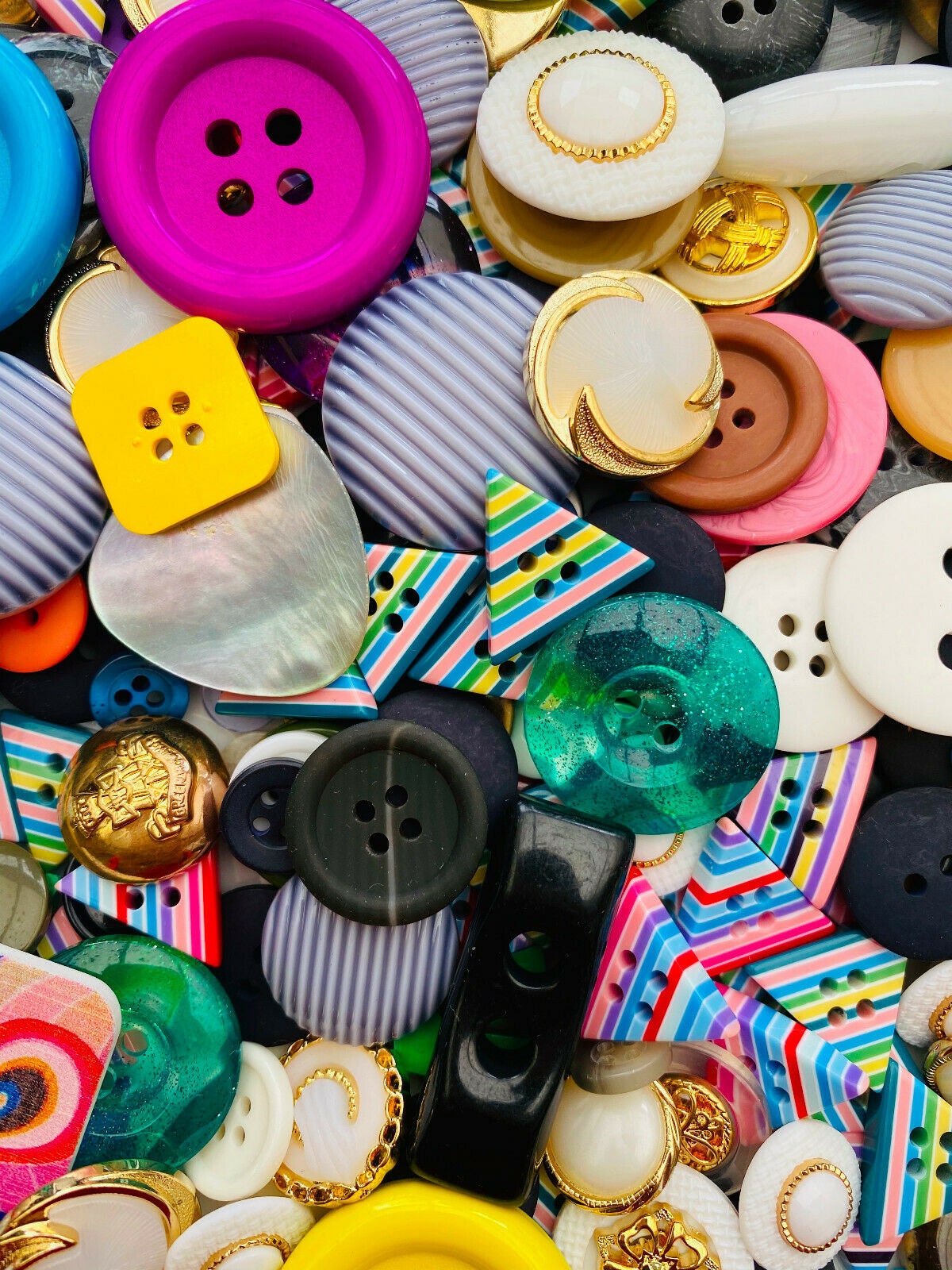 Assorted Mixed Crafty Buttons Unique Pearlized Metallic Fun - Etsy UK