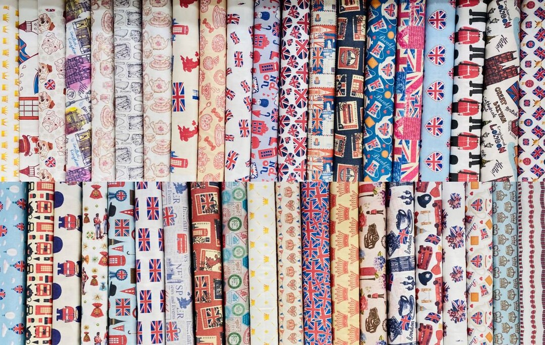 Royal Britain Coronation Quilting 100% Cotton Fabric UK England Flag ...