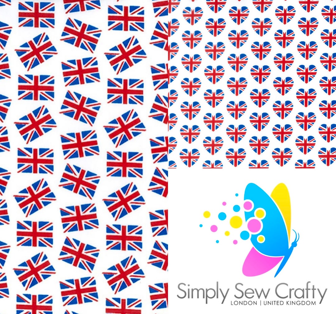 Royal Coronation Quilting 100% Polycotton Fabric UK England Union Jack ...