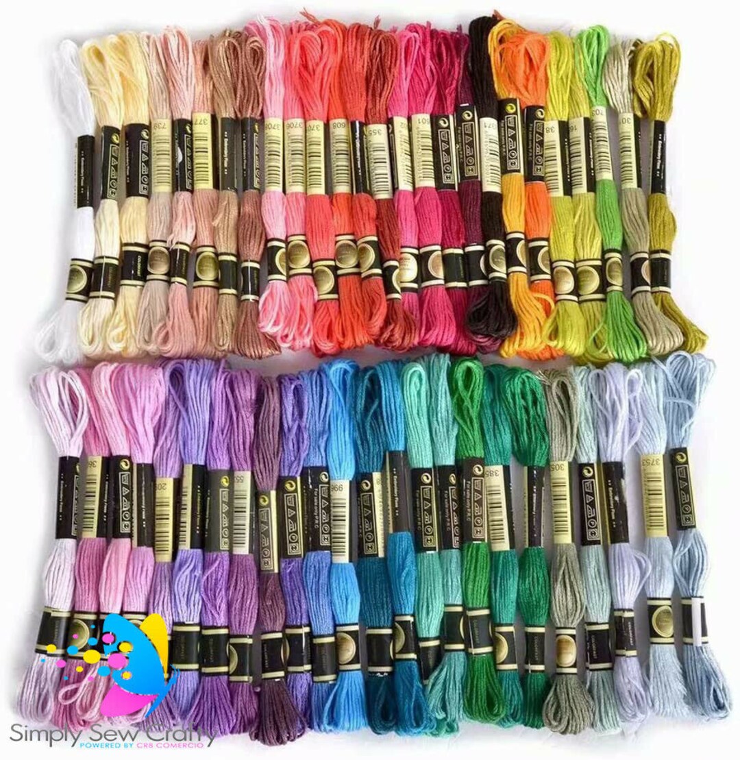 Trebla Embroidery Thread X72 or X144 Assorted Coloured Floss Skeins 100 ...