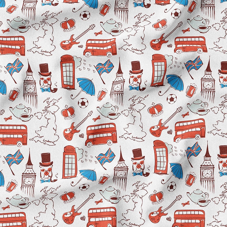 Royal Britain Coronation Quilting 100% Cotton Fabric UK England Flag ...
