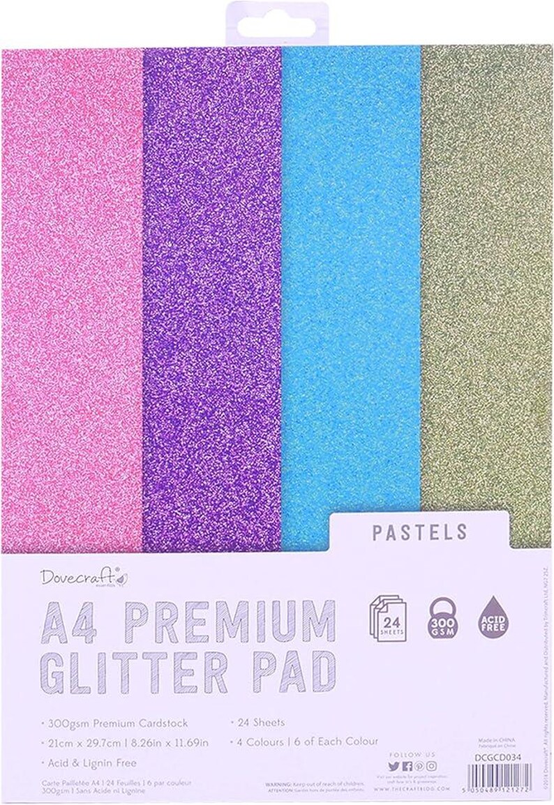 Dovecraft Glitter A4 Pad-perfectly Pink - 24 Sheets - Simply Sew Crafty ...