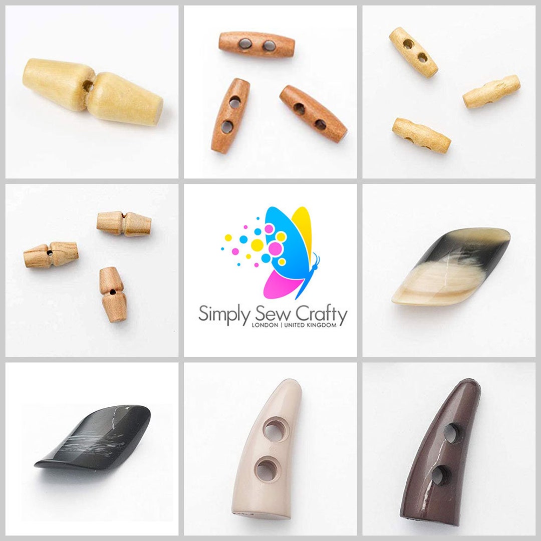 Modern Wooden Toggles for Duffle Coats - Pack of 5 or 10 - by Simply ...