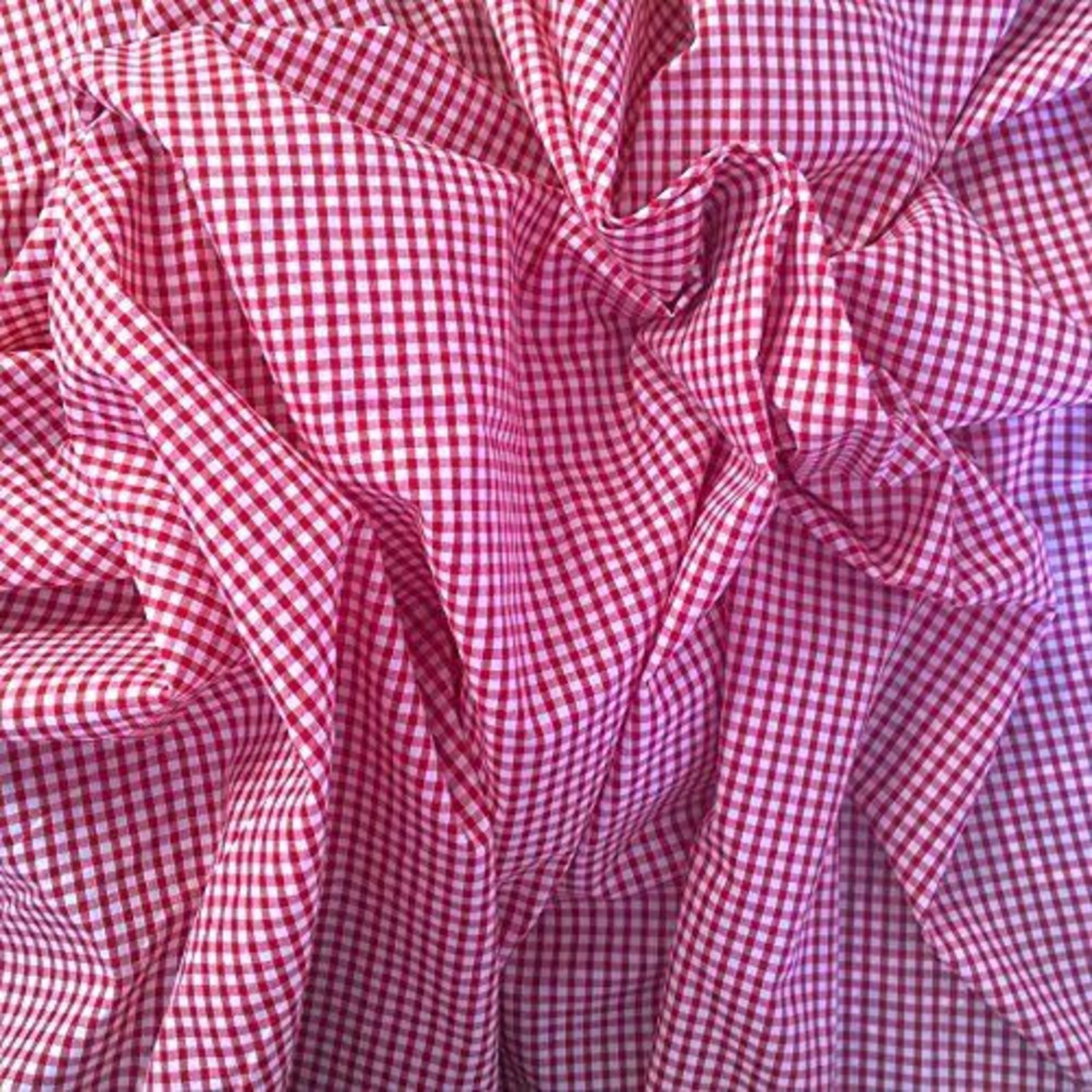 Gingham Polycotton Stoff kariert - Meter 112 cm 44" breit - Größe - 1/4 ...