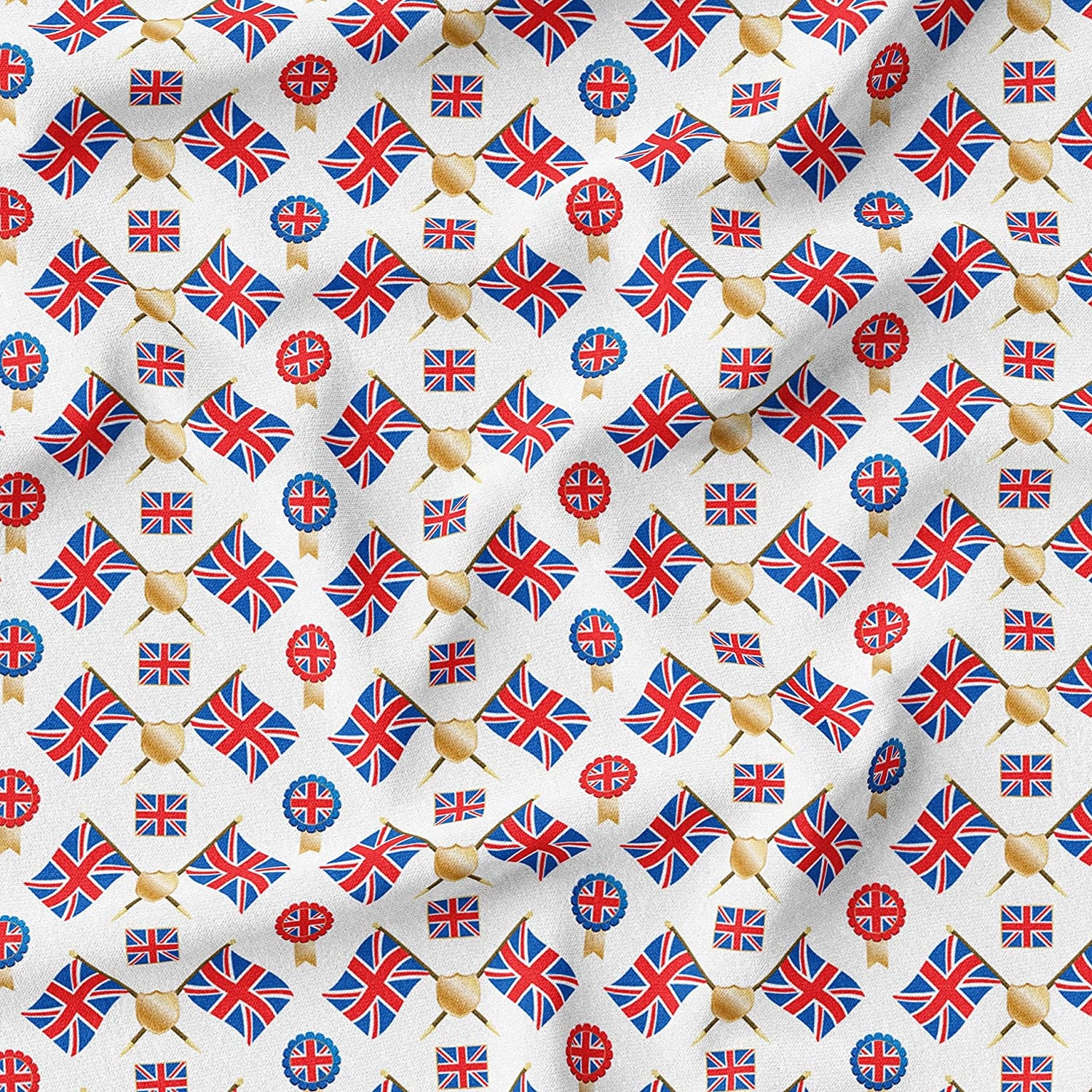 Royal Britain Coronation Quilting 100% Cotton Fabric UK England Flag ...