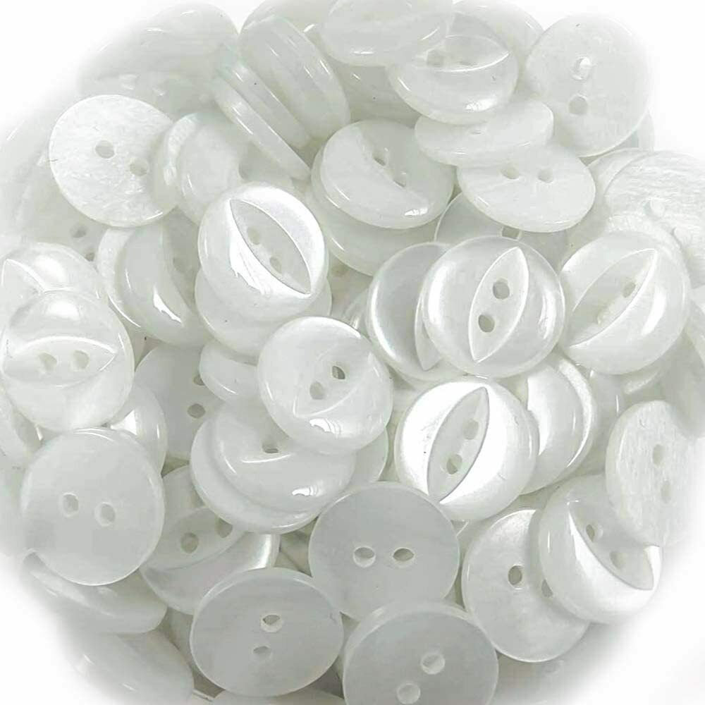 Pack of 100 - Round Fish Eye Buttons - (14mm Wide) by Simply Sew Crafty ...