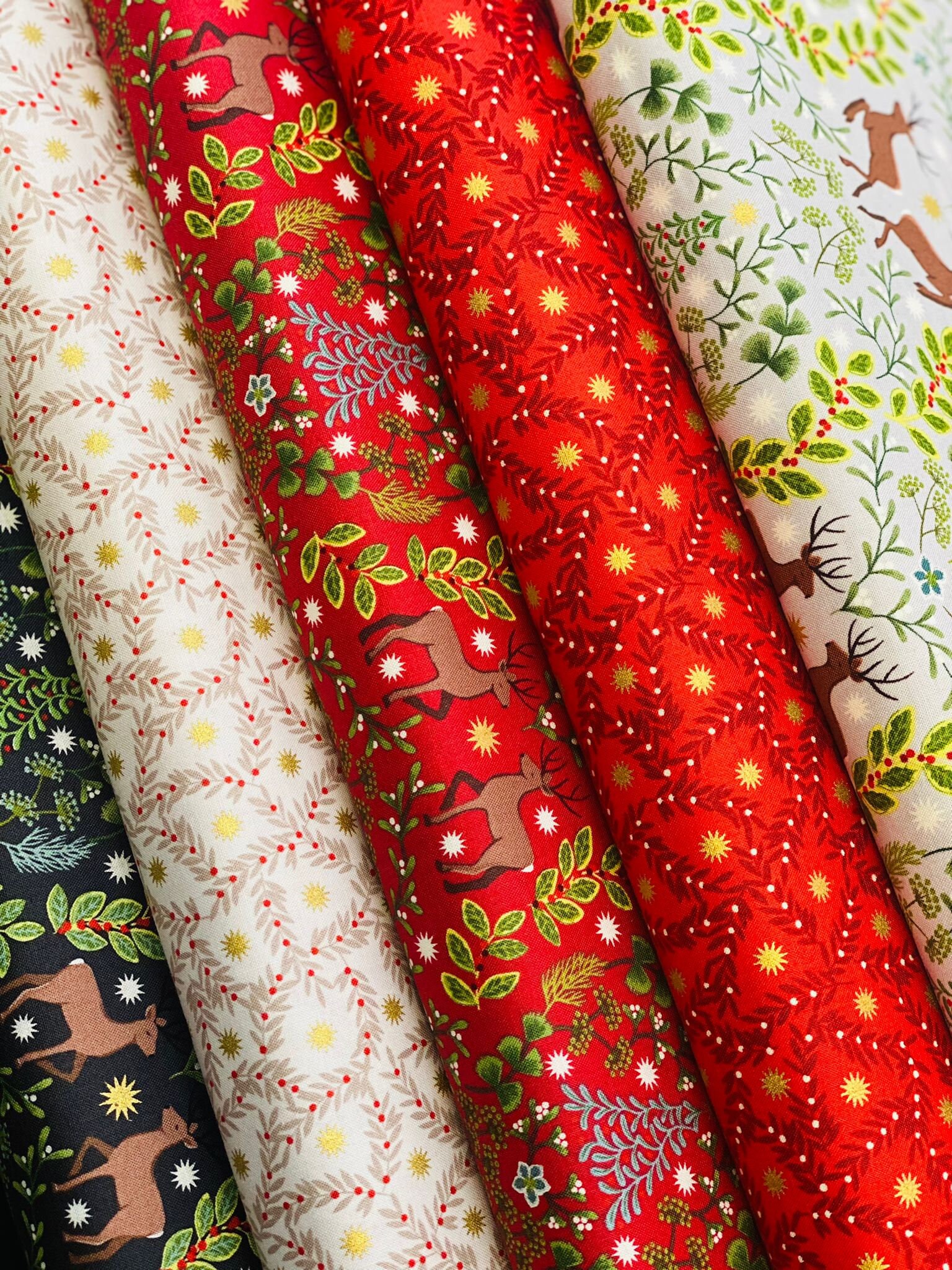 Christmas Fabrics Fat Quarters Bundle Lewis & Irene 100% - Etsy