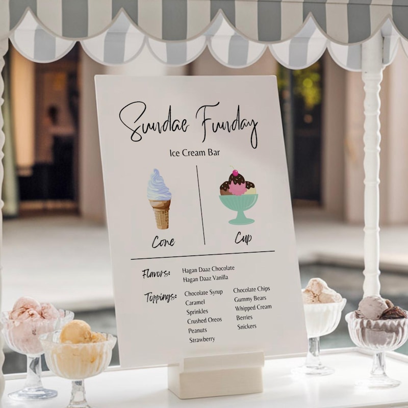 Sundaes at the Bar Menu - Etsy