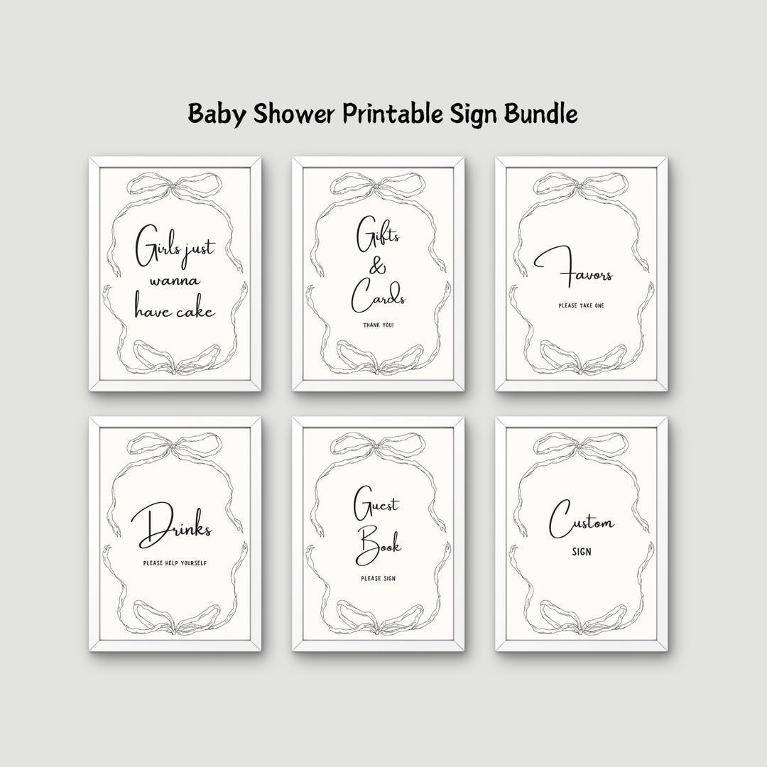Coquette Aesthetic Signs,girls Just Wanna Be One Table Sign,baby Shower ...