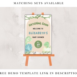 Dinosaur Baby Shower Invitation Hatching Soon Baby Dinosaur - Etsy