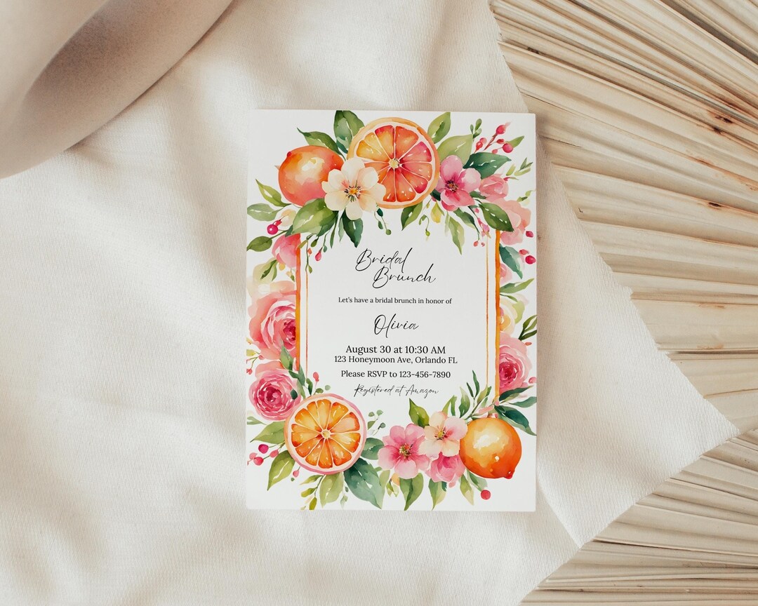Citrus Bridal Brunch Invitation,lemon Bridal Shower,bright Floral ...