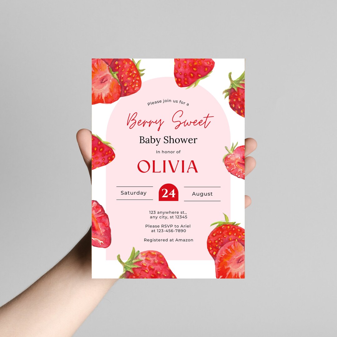 Berry Sweet Baby Shower Invitation | Strawberry Girl Berry Sweet Baby ...
