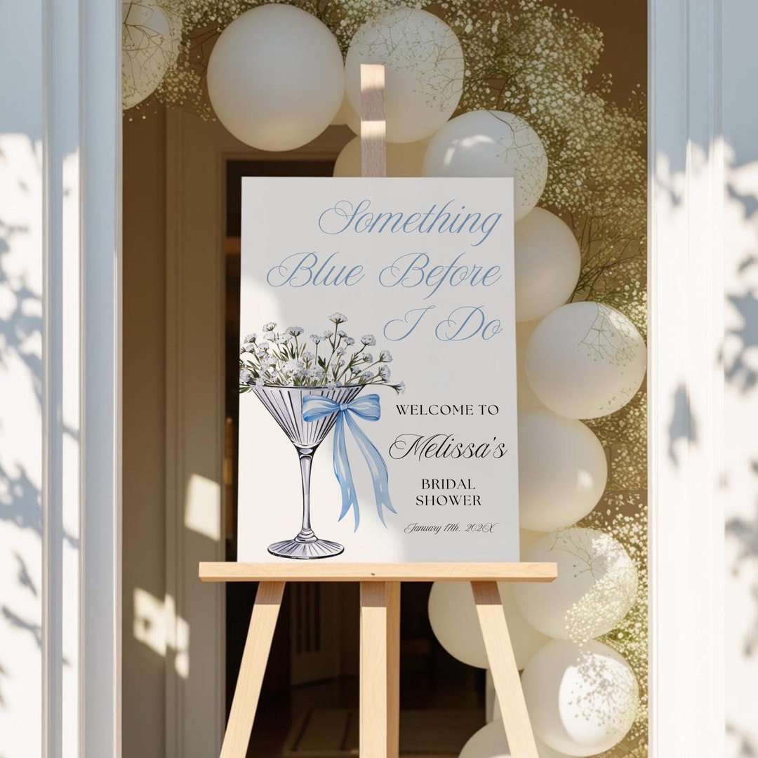 Something Blue Before I Do Bridal Shower Welcome Sign Editable Template ...