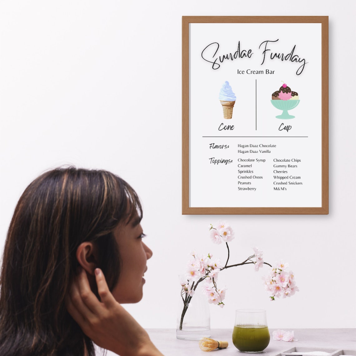Ice Cream Sundae Menu Minimalist Sundae Funday, Wedding Birthday Event ...