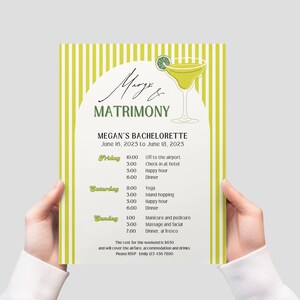 Margaritas and Matrimony Bach Weekend Itinerary Schedule, Margs and ...
