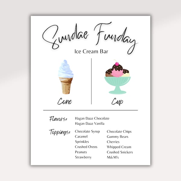 Sundae Bar - Etsy