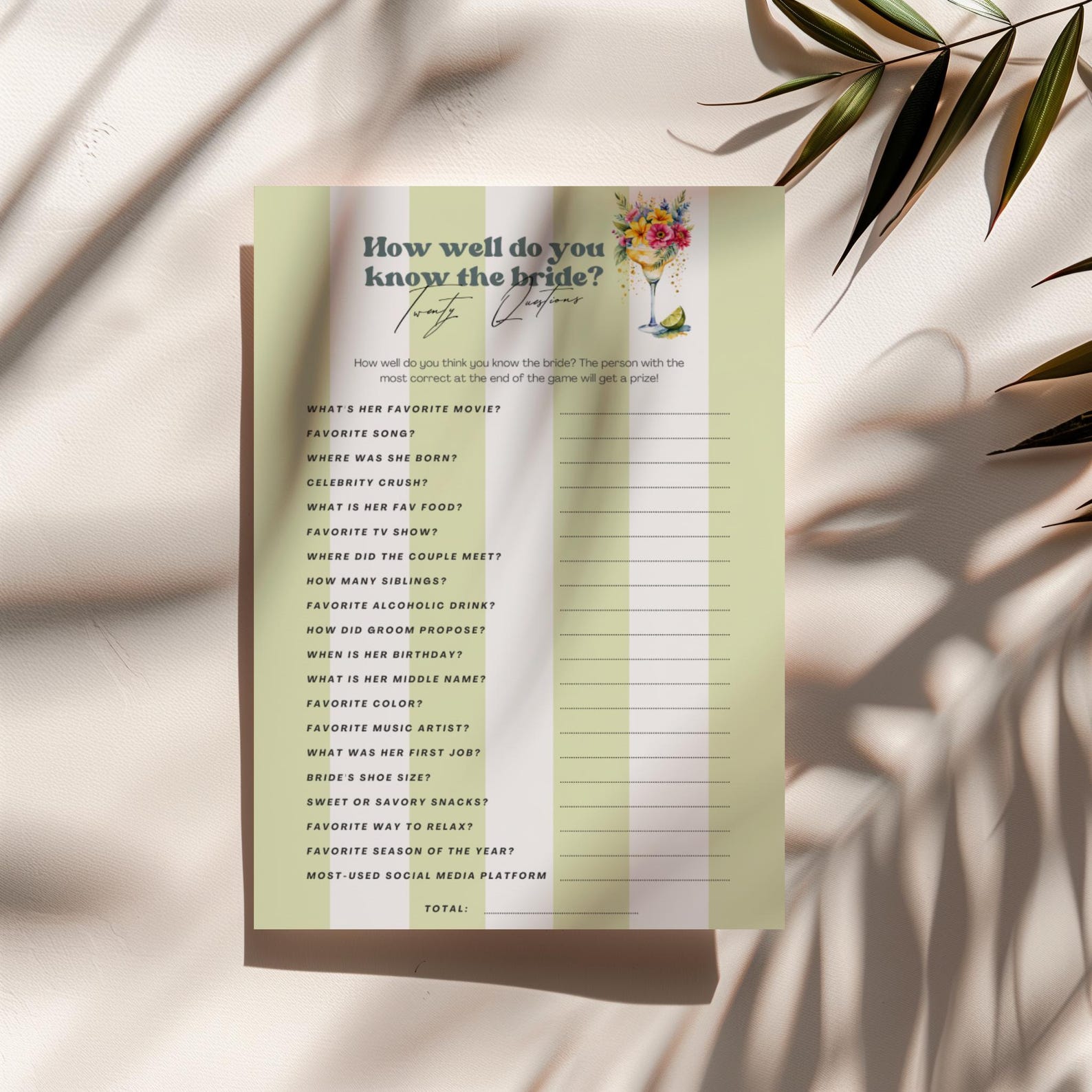 Margs and Matrimony Printable Game, How Well Do You Know the Bride Game ...