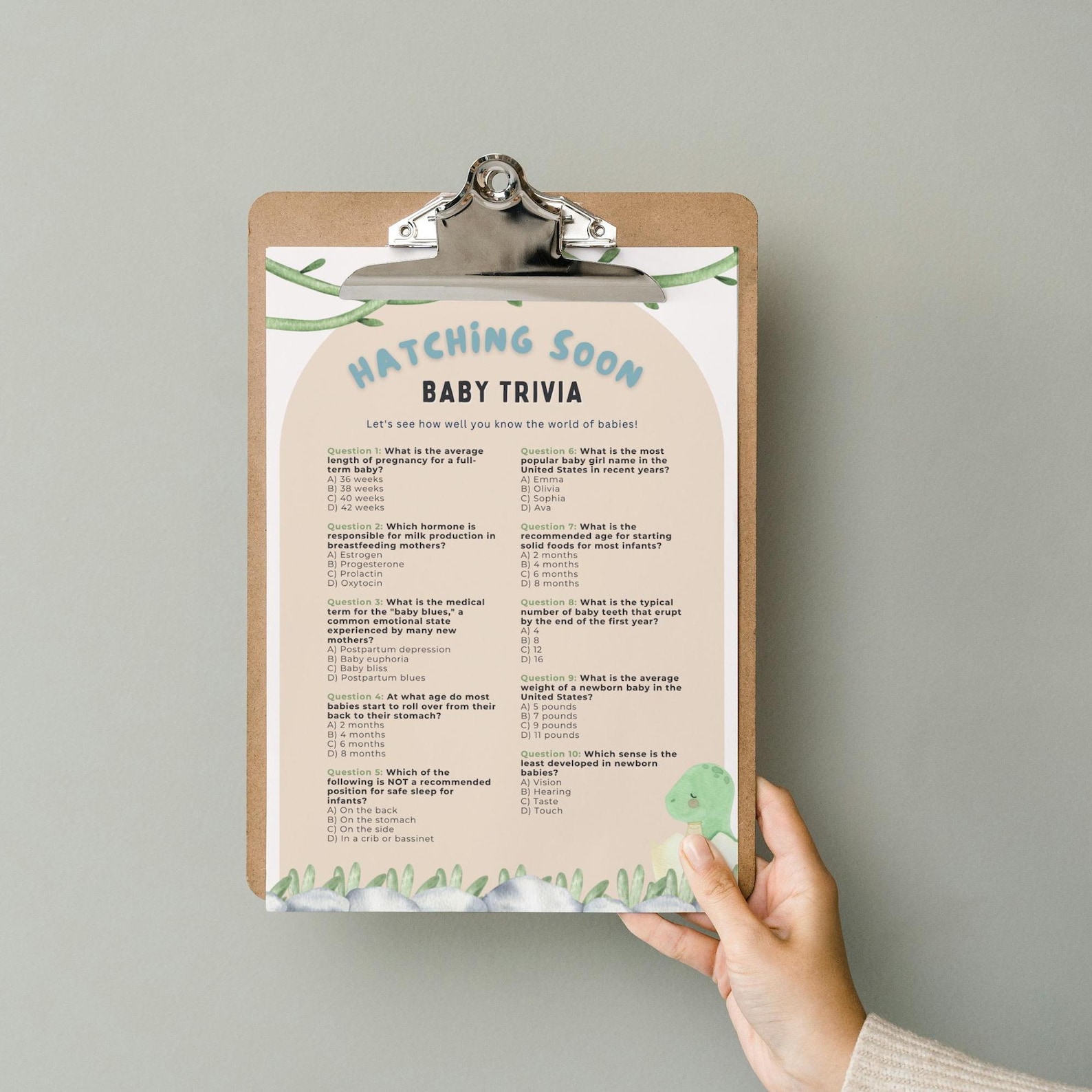 Dinosaur Baby Shower Games Bundle, Hatching Soon,baby Trivia Printable ...