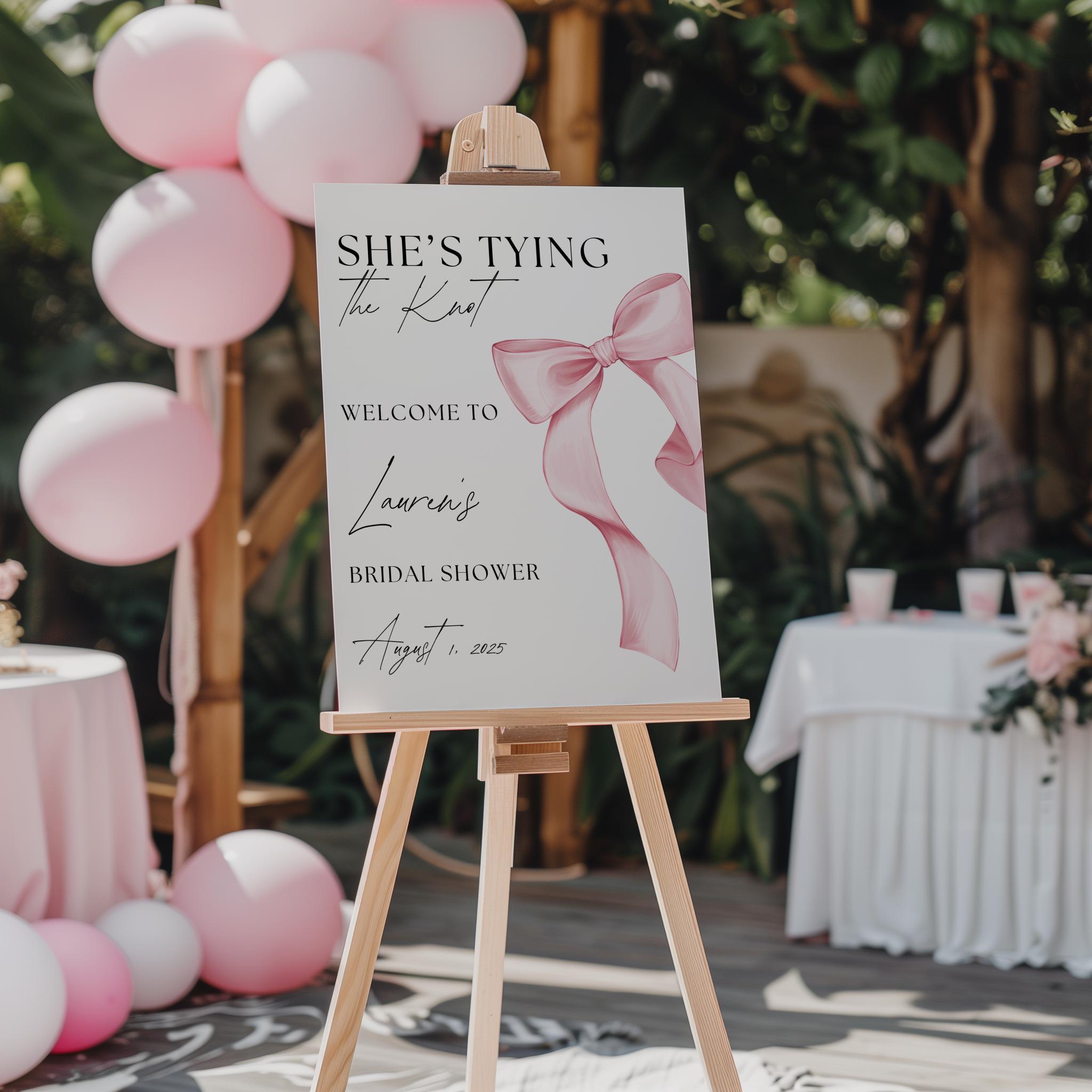 She's Tying the Knot Bridal Shower Welcome Sign Editable Template,black ...
